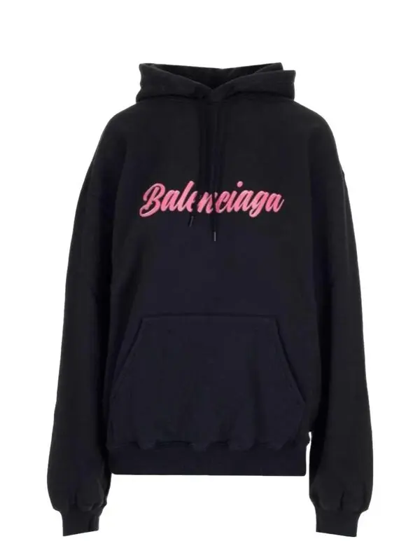 Balenciaga Logo Hoodie - Black