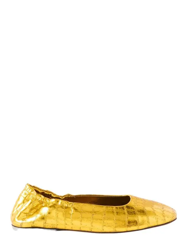 Dries Van Noten Round Toe Ballet Flats - Yellow