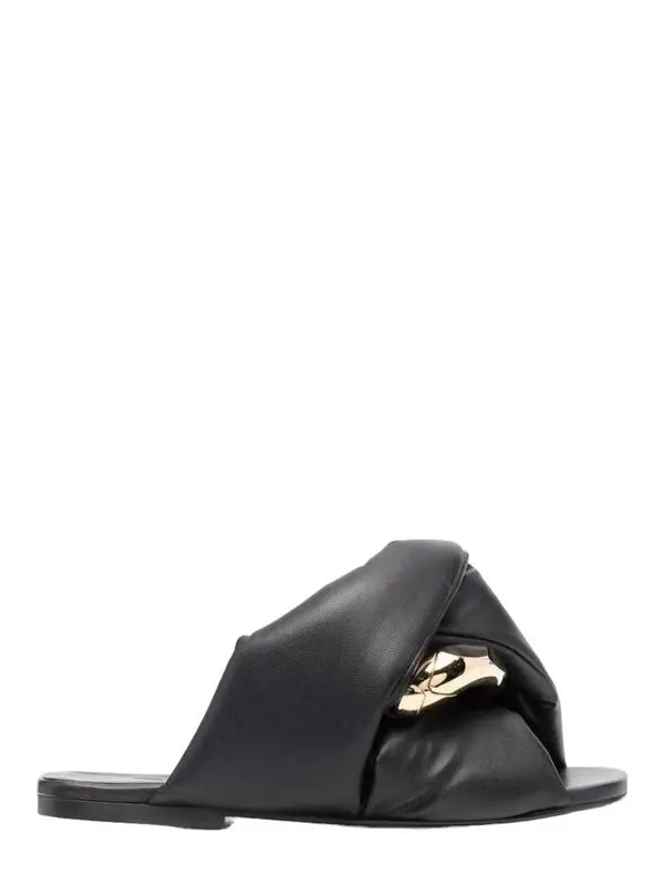 J.W.ANDERSON Jw Anderson Chain Detailed Slip On Sandals - Black