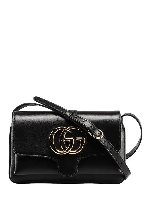 Gucci Arli Small Shoulder Bag With Double G Hardware - Black