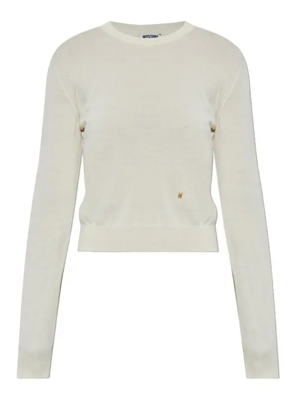 Moschino Detail Wool Sweater - Cream
