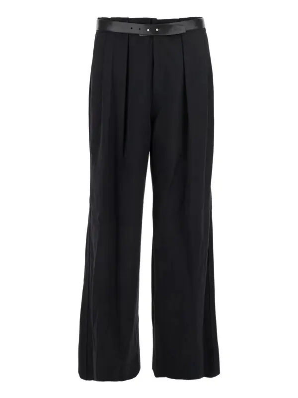 JUUN.J Pleated Belted Trousers - Black