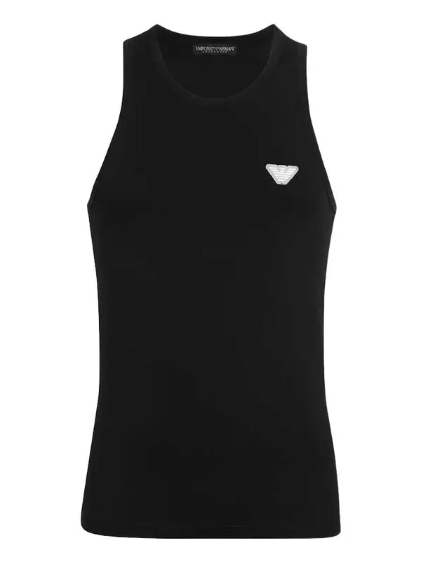 Emporio Armani Sleeveless Round Neck Vest - Black