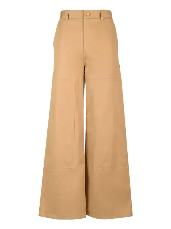 Celine Wide-leg Trousers With Belt Loops - Nude