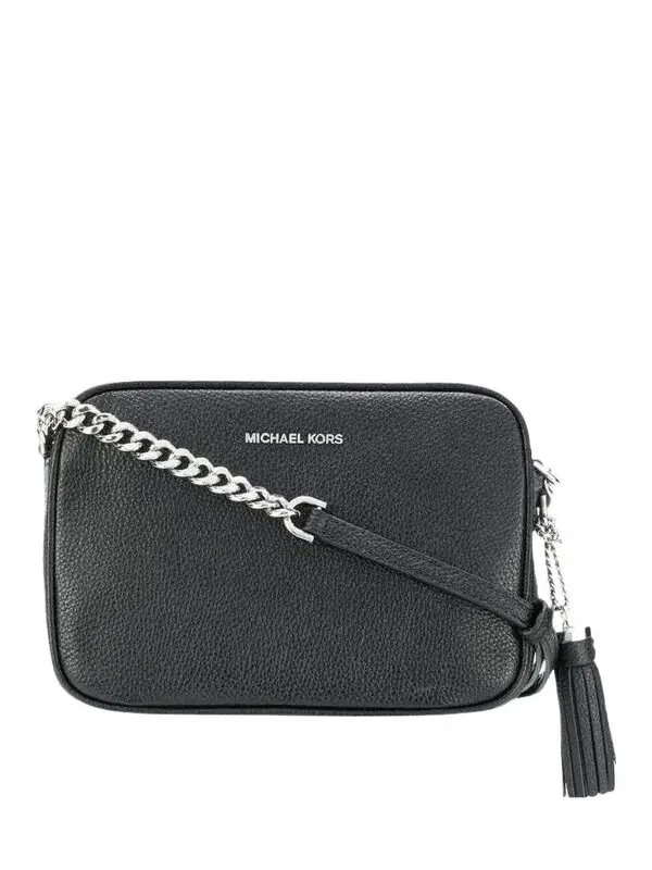Michael Kors Ginny Logo Plaque Crossbody Bag - Black