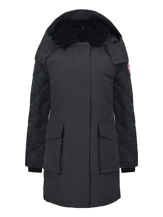 Canada Goose Hooded Quilted Down Jacket - Graphite Color