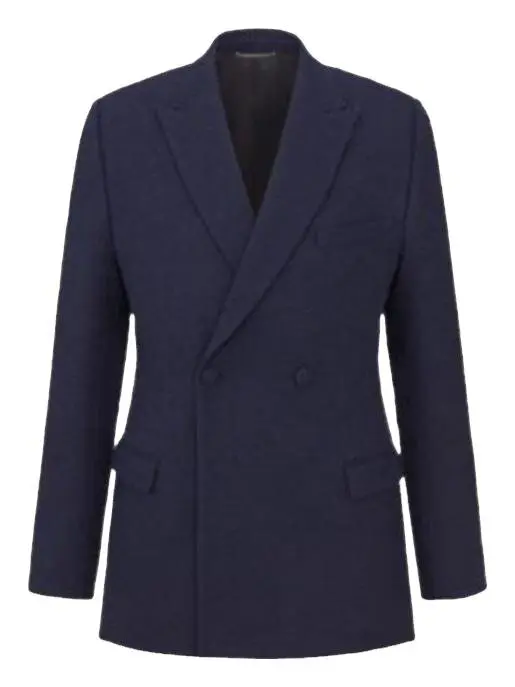 Dior Double-breasted Jacket With Notch Lapels - Blue