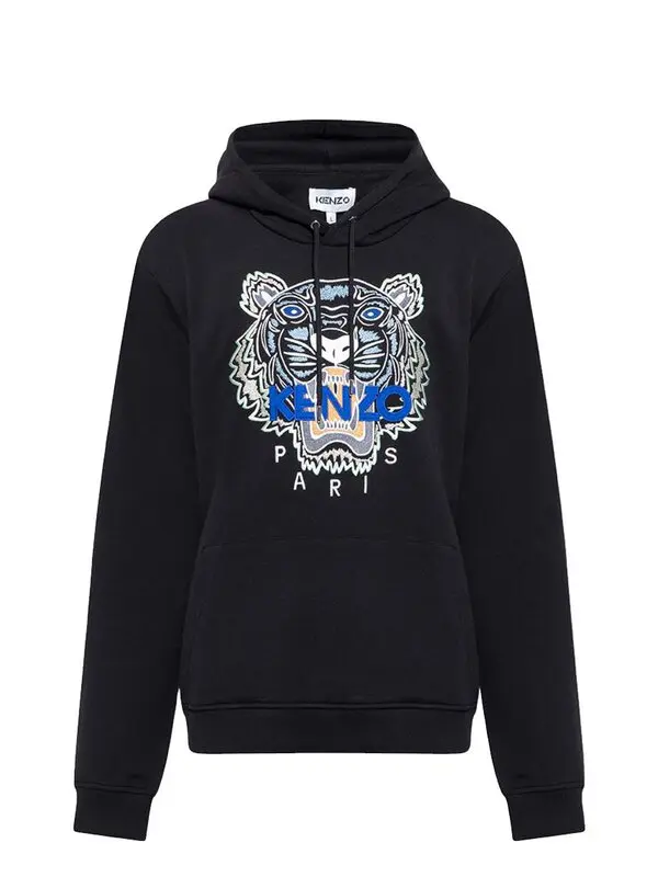 Kenzo Tiger Embroidered Hooded Sweatshirt - Black