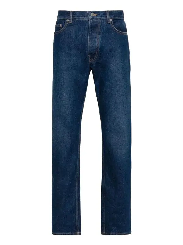 Off-White Low-rise Straight Leg Jeans - Blue