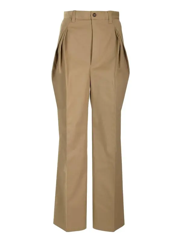 MAISON MARGIELA Pleated Wide-leg Pants - Nude