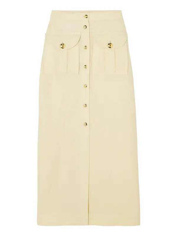 BLAZÉ MILANO Twill Midi Skirt - Nude