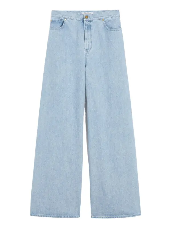 Max Mara Affari Wide Leg Jeans - Sky-blue