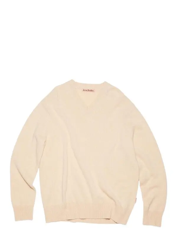 Acne Studios Ribbed Knit V-neck Sweater - Nude