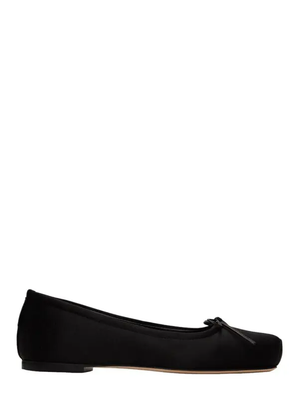 AeydĒ Gabriella Satin Ballerina Flats - Black