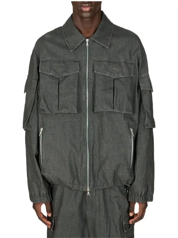 Dries Van Noten Zip-up Cargo Jacket - Black