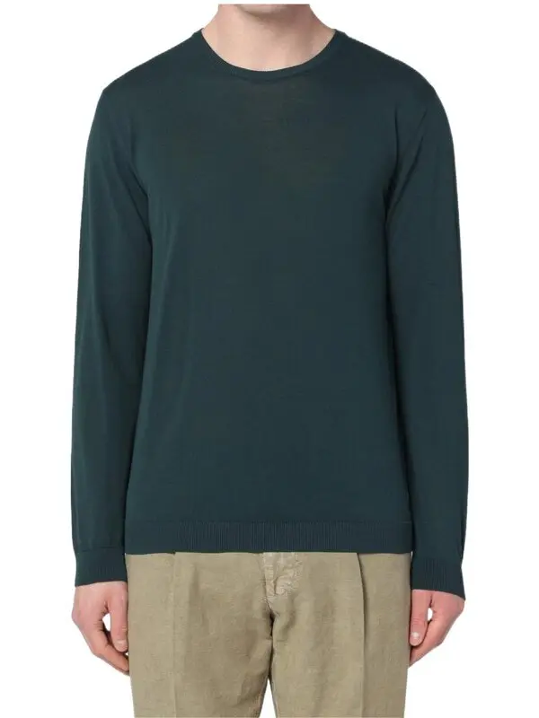 ROBERTO COLLINA Crew Neck Long Sleeve Knitwear - Green