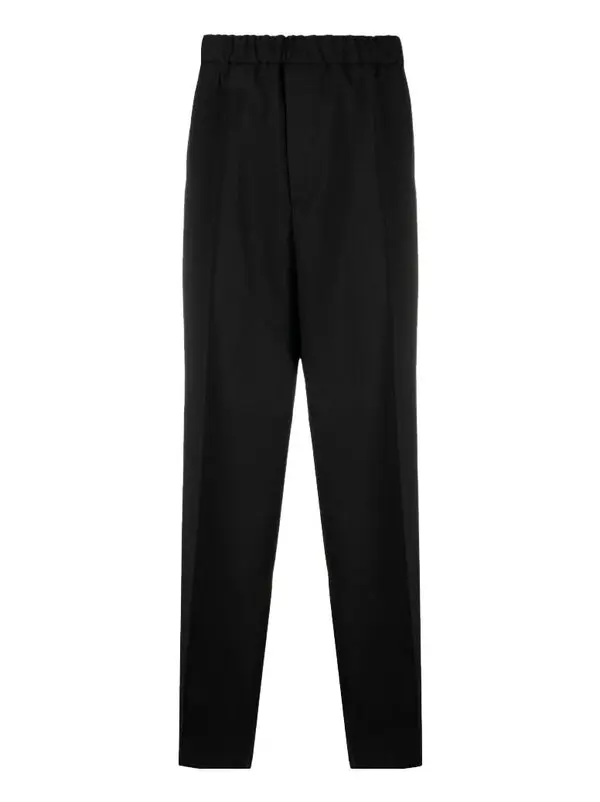 JIL SANDER Tapered Trousers With Logo Detail - Black