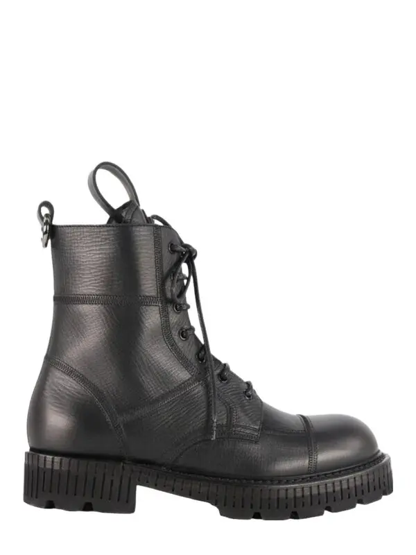 Dolce & Gabbana Logo Plaque Ankle Boots - Black