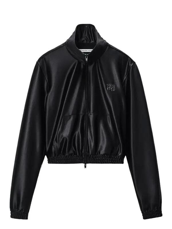 Alexander Wang Logo-embellished Elastic-waist Jacket - Black