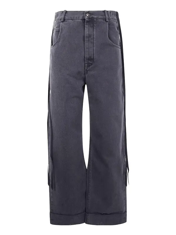 ANN DEMEULEMEESTER Wide-leg Cotton Jeans - Faded Grey