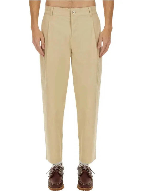 Drole De Monsieur Belted Elastic Waistband Casual Pants - Nude
