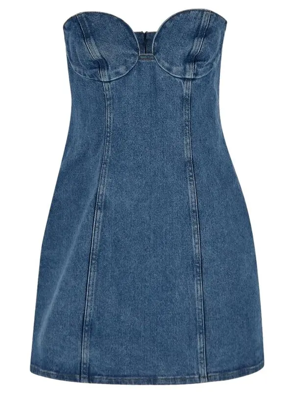 Magda Butrym Sleeveless Denim Mini Dress - Blue