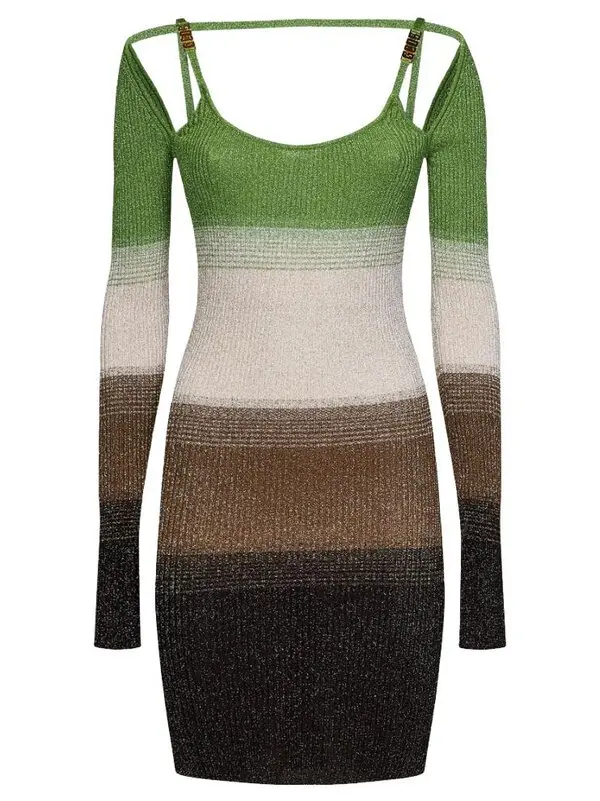 Gcds Knitted Striped Mini Dress - Multicolor