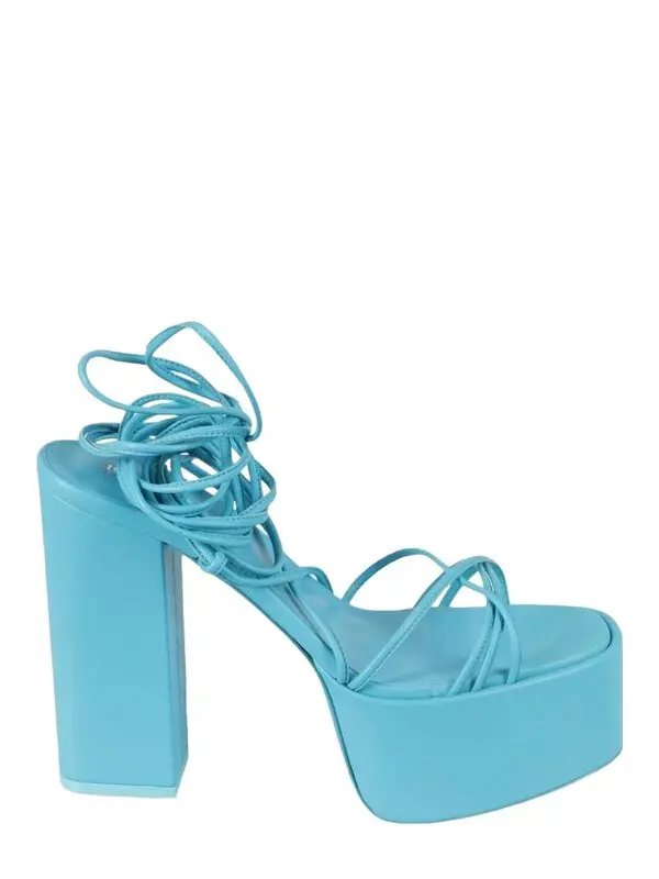 Paris Texas Logo Detailed Open Toe Sandals - Blue