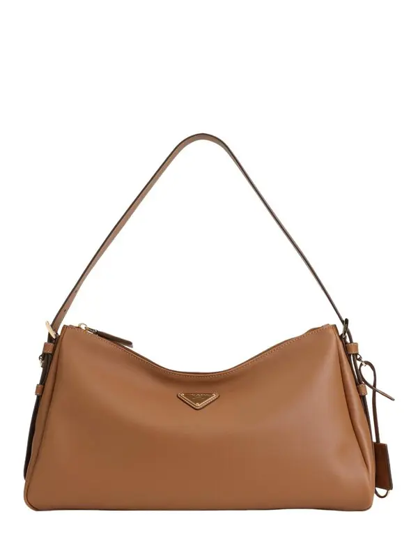 Prada Triangle Logo Shoulder Bag - Light Brown