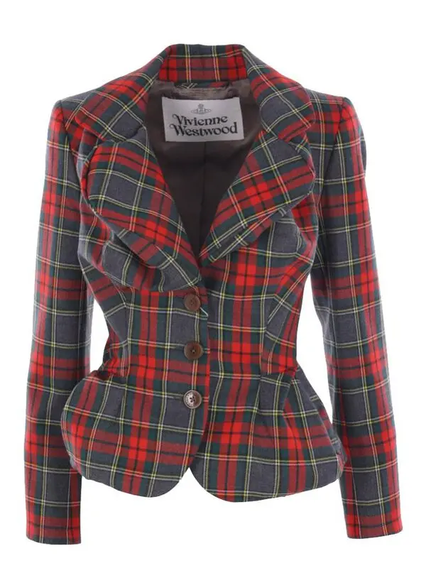 VIVIENNE WESTWOOD Single-breasted Checkered Blazer - Black