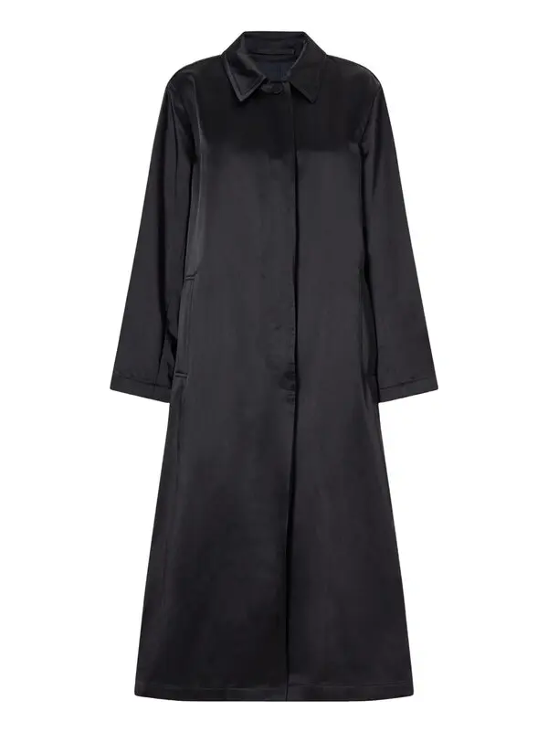 Dries Van Noten Cotton Blend Satin Coat - Black