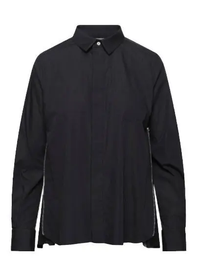 Sacai Long Sleeve Shirt With Lapel Collar And Button Cuffs - Black
