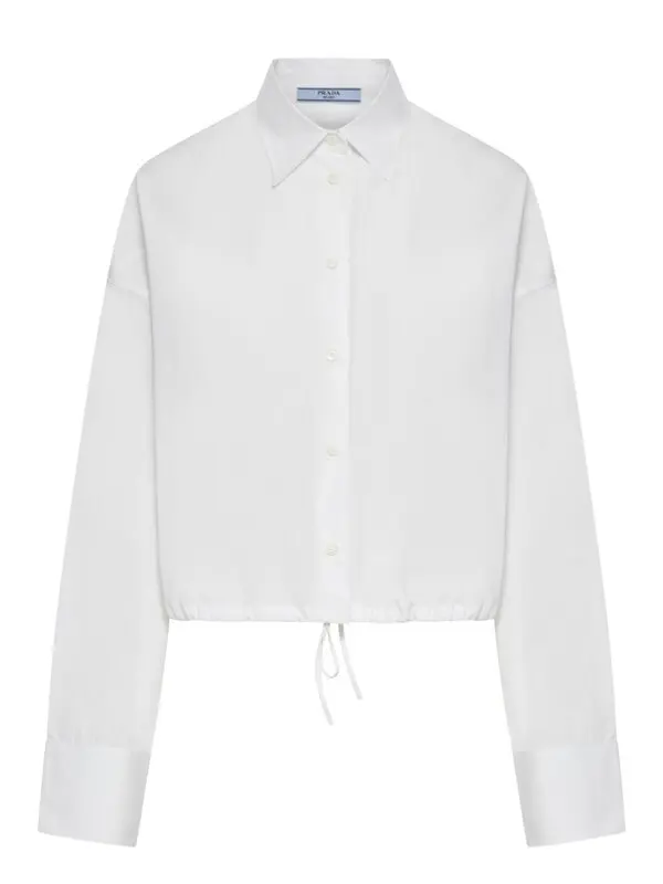 Prada Drawstring Poplin Shirt - White