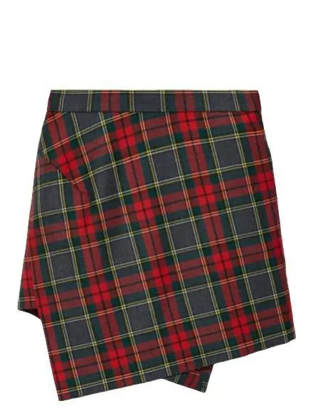 VIVIENNE WESTWOOD Asymmetric Checked Mini Skirt - Red