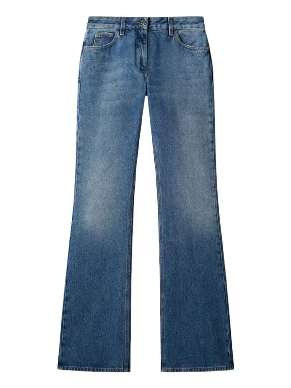 Off-White Logo Patch Flared Jeans - Blue