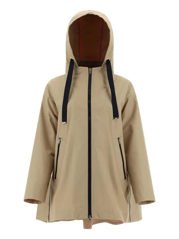 Herno Relaxed Hooded Zip Jacket - Nude