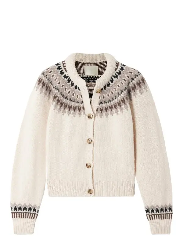DÔEN Clarke Fair Isle Wool-blend Cardigan - Cream
