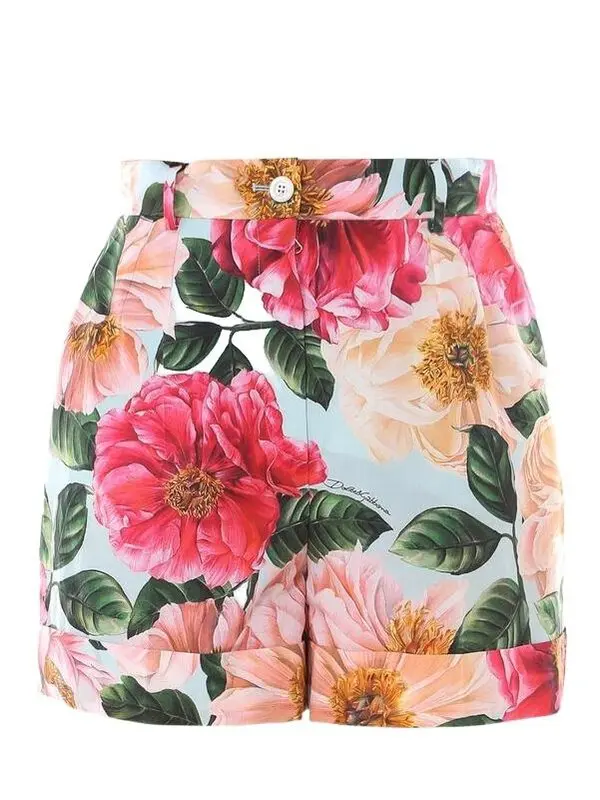 Dolce & Gabbana High-waisted Floral Print Shorts - Multicolor