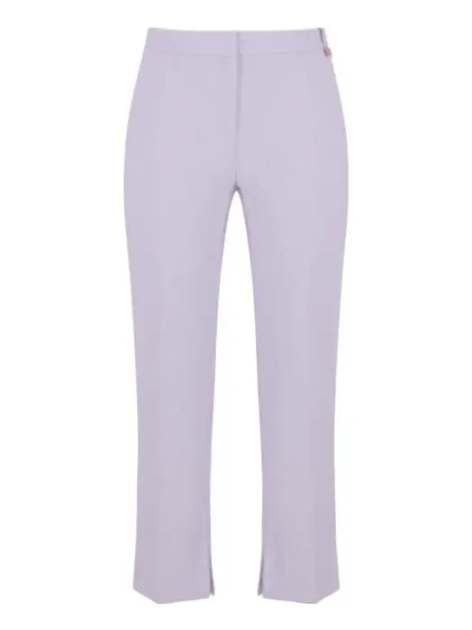 Elisabetta Franchi Slim Crop Tailored Trousers With Logo Detail - Lavender