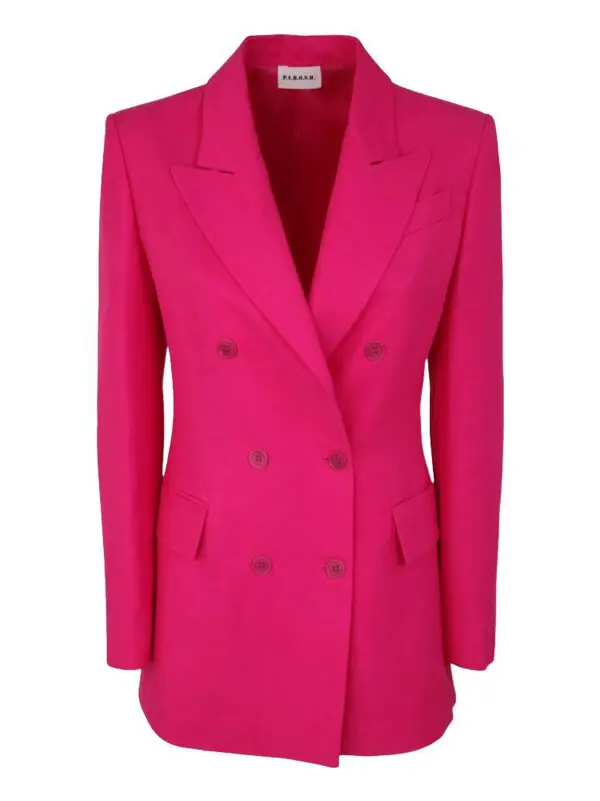P.a.r.o.s.h Double-breasted Logo Blazer - Pink
