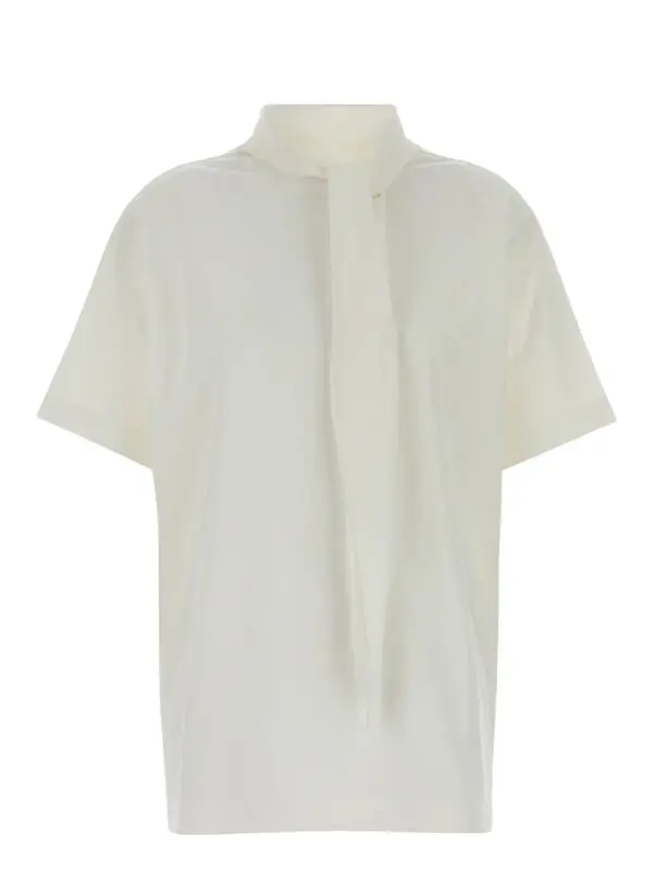Carven Short Sleeve T-shirt With Scarf Detail - White