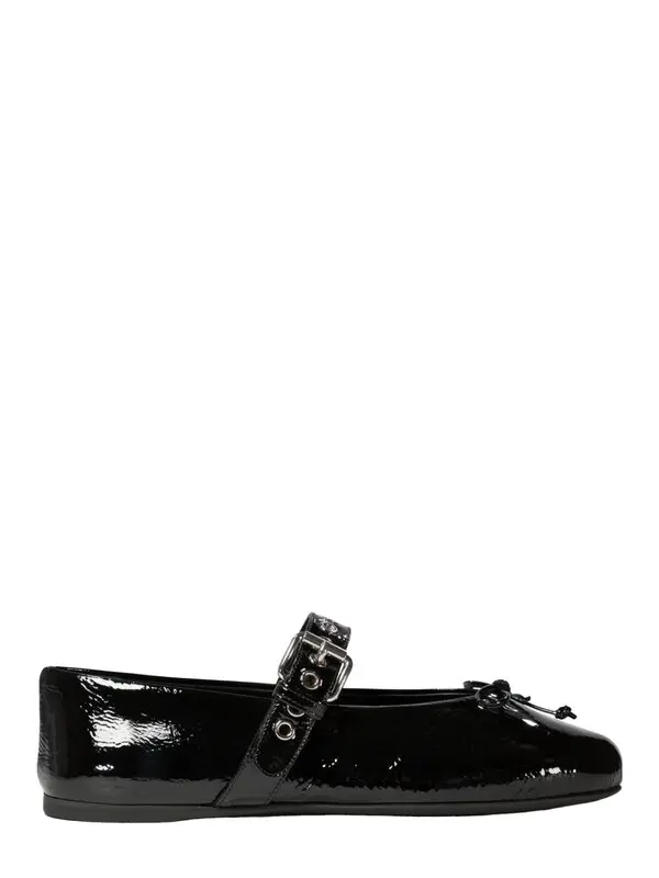 Miu Miu Polished Buckle Fastened Ballerinas - Black