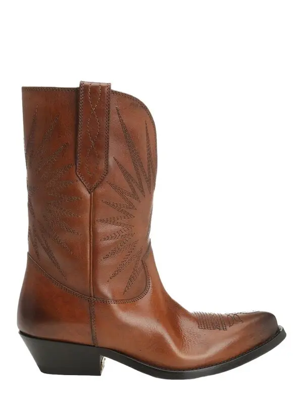 GOLDEN GOOSE Wish Star Embroidered Boots - Brown