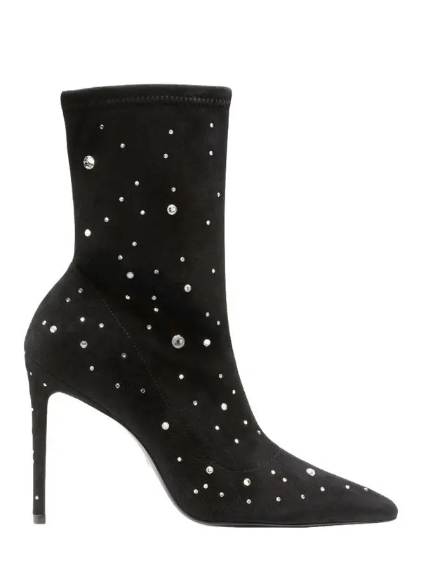 STUART WEITZMAN Cosmic Embellished Pointed-toe Boots - Black
