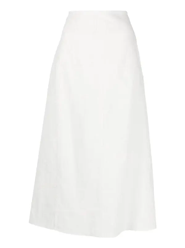 JIL SANDER High-waist Flared Midi Skirt - White
