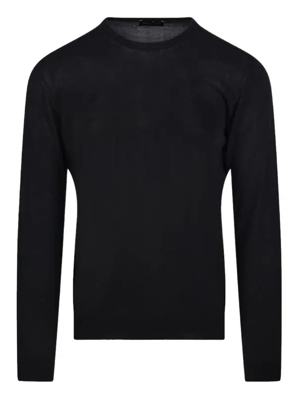ROBERTO COLLINA Long Sleeve Round Neck Sweater - Nero