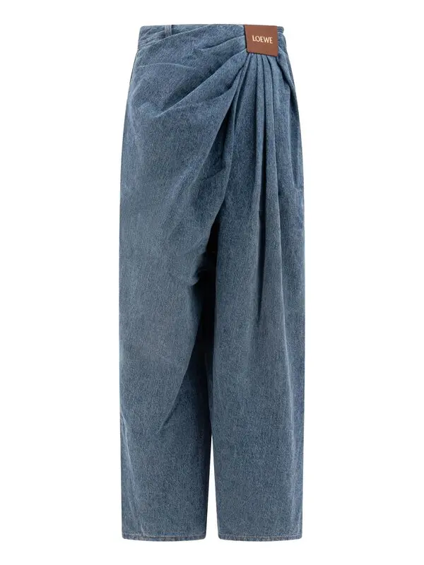 Loewe Draped Jeans In Denim - Blue