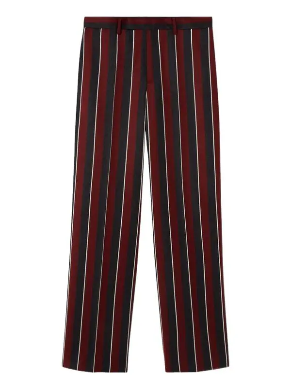 Versace Regimental Stripe Wide-leg Trousers - Black