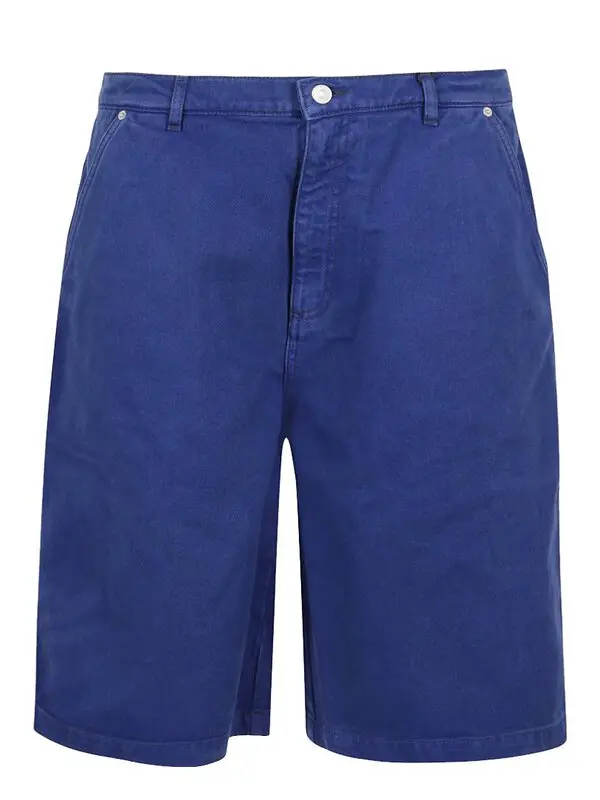 Kenzo Logo Patch Denim Bermuda Shorts - Blue