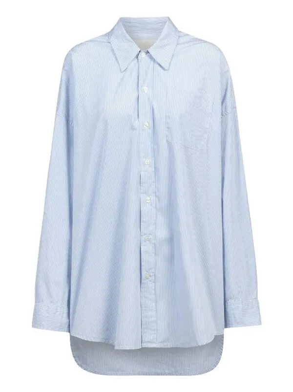 R13 Pinstripe Cotton Shirt - Blue
